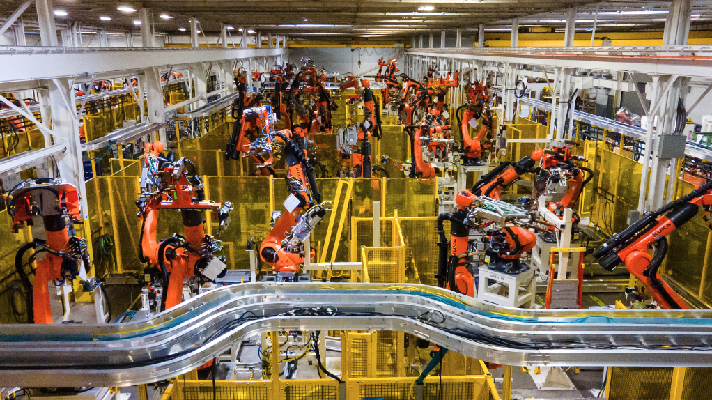 Large assembly line for battery electric vehicle | KUKA AG