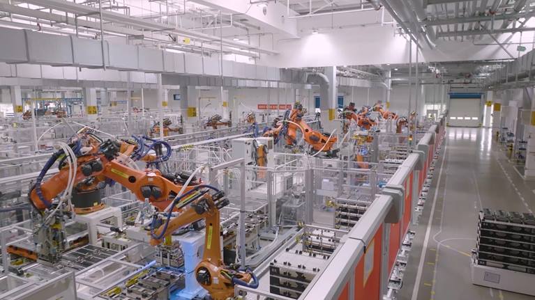 Assembly line for battery pack production | KUKA
